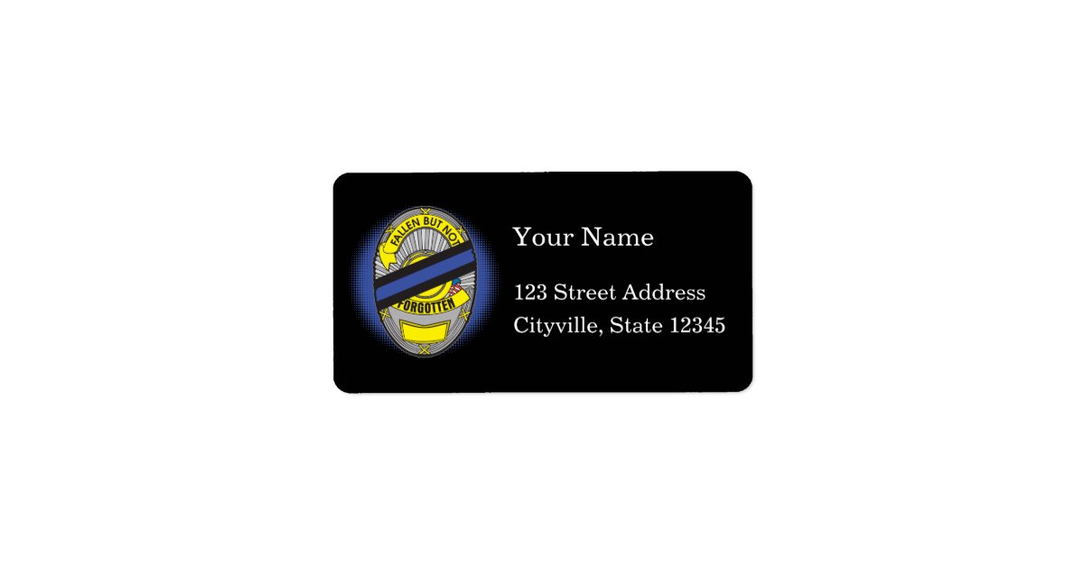 Thin Blue Line Badge Label | Zazzle