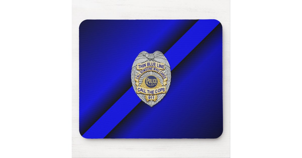 Thin Blue Line Badge Mouse Pad | Zazzle