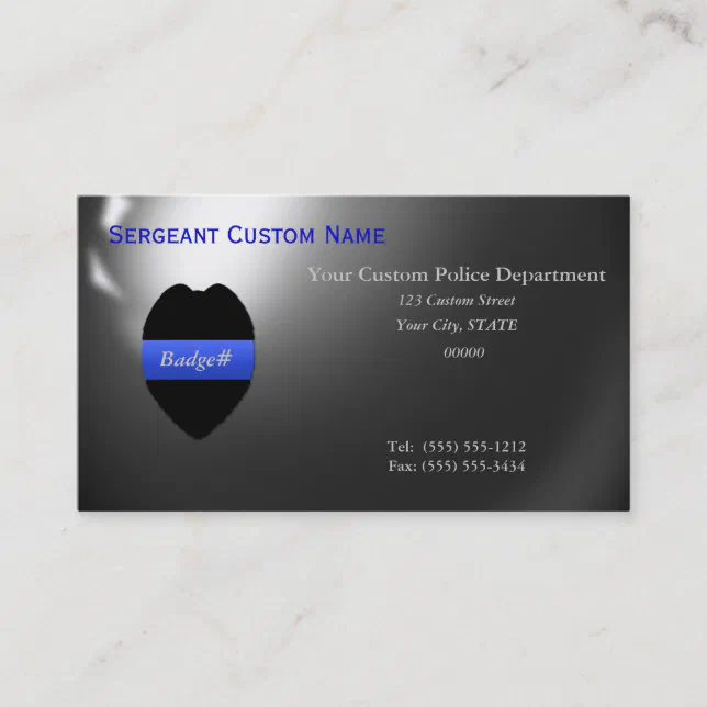 Thin Blue Line - Badge Number Business Card | Zazzle