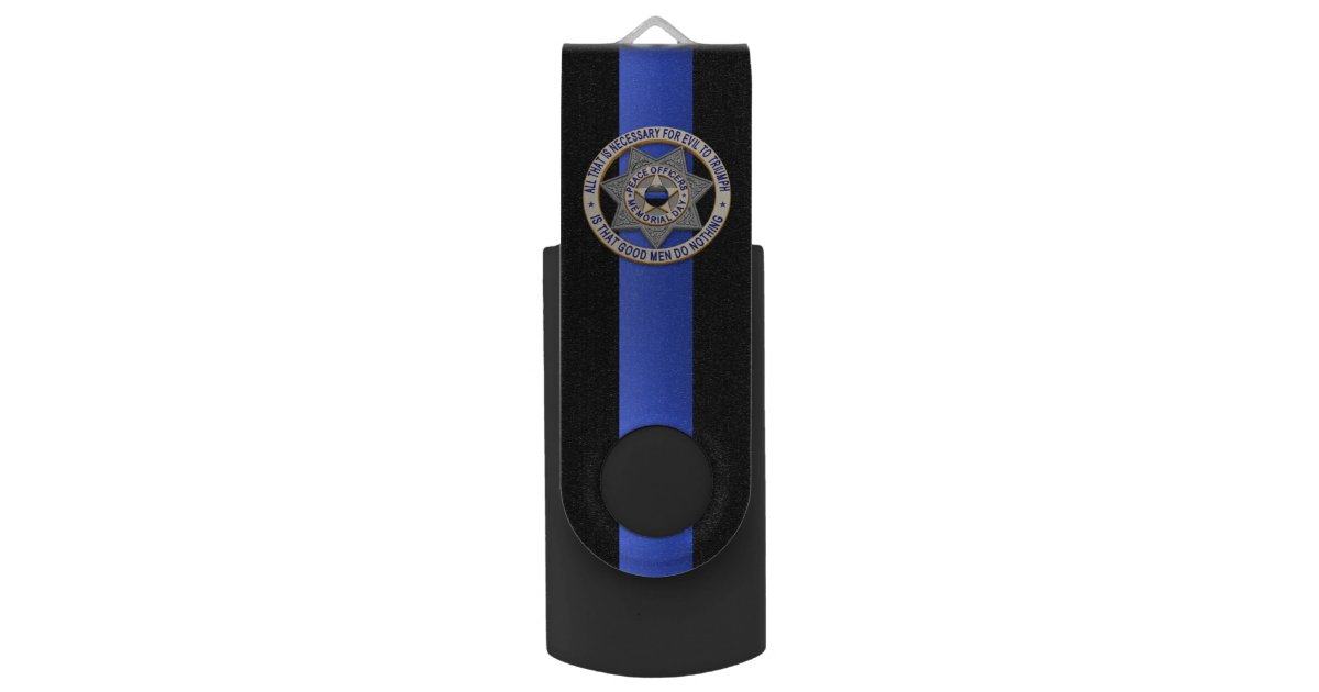 Thin Blue Line Badge USB Flash Drive | Zazzle