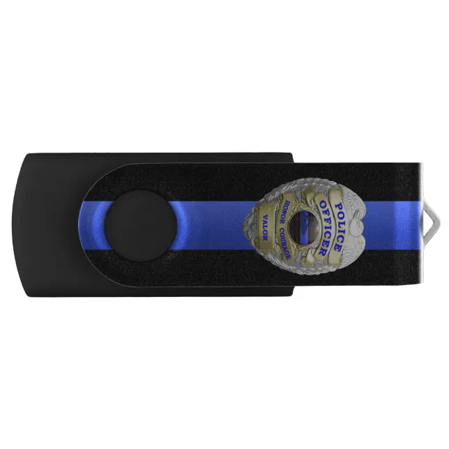 Thin Blue Line Badge USB Flash Drive | Zazzle