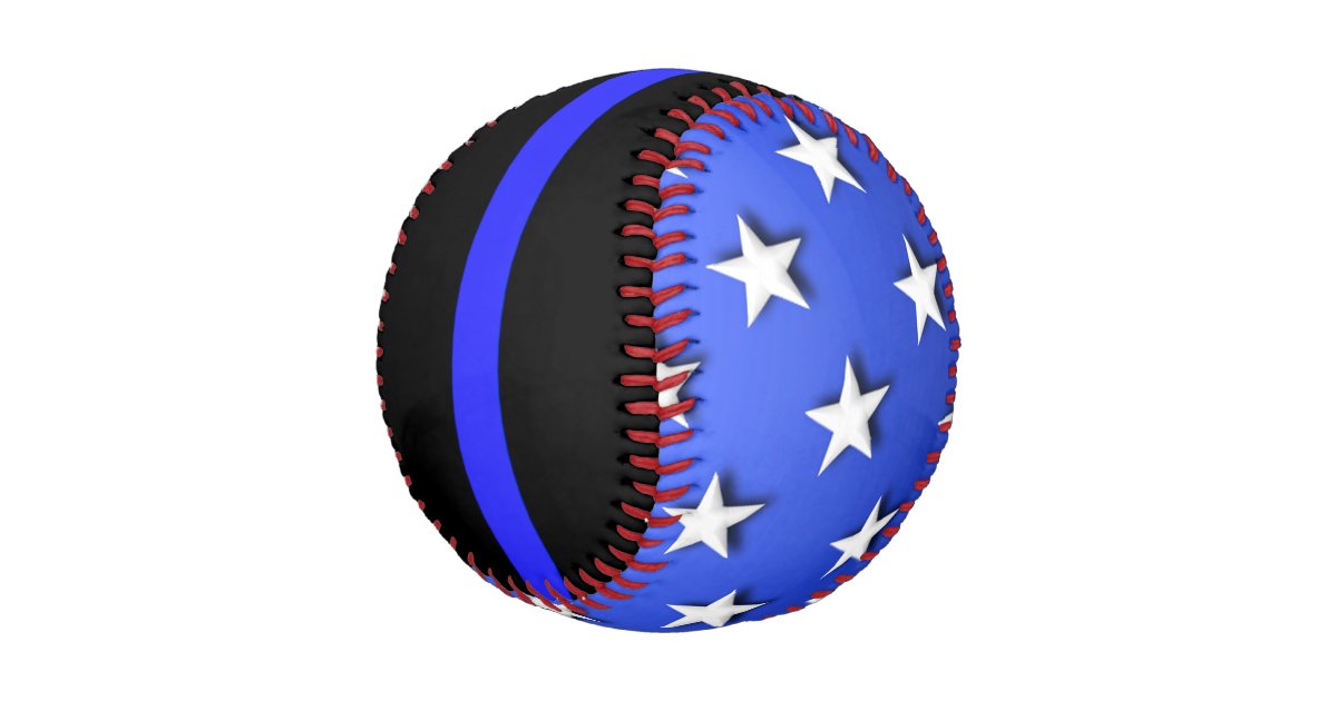 Thin Blue Line Big Stars and Stripes Baseball | Zazzle