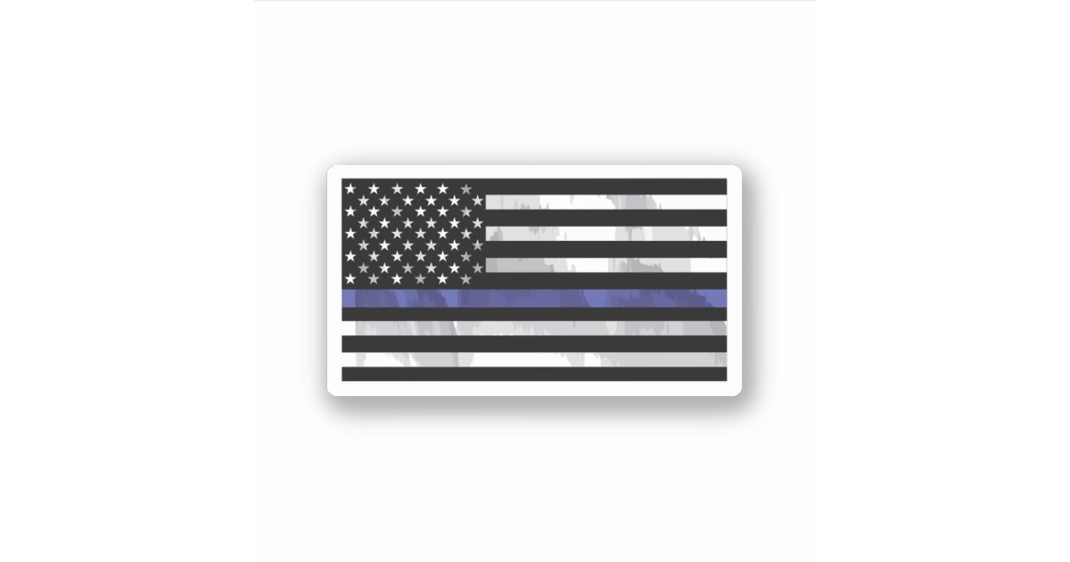 Thin-Blue-Line-Blue-Lives-Matter-Flag-Sticker Sticker | Zazzle
