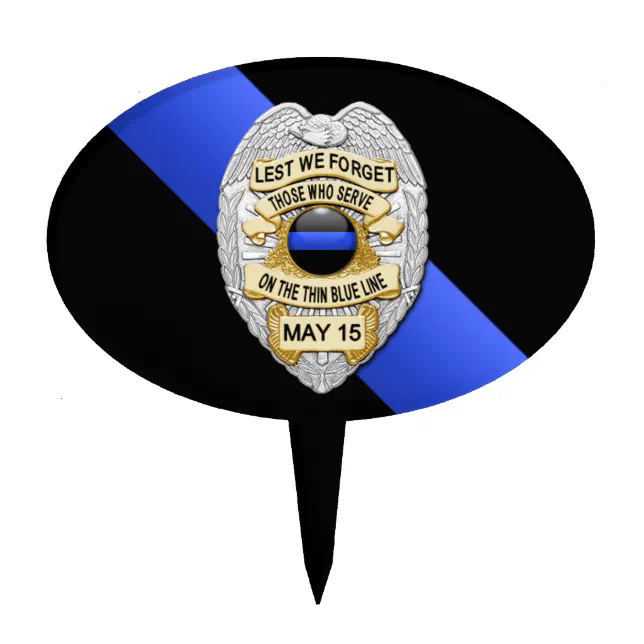 Thin Blue Line Cake Topper | Zazzle