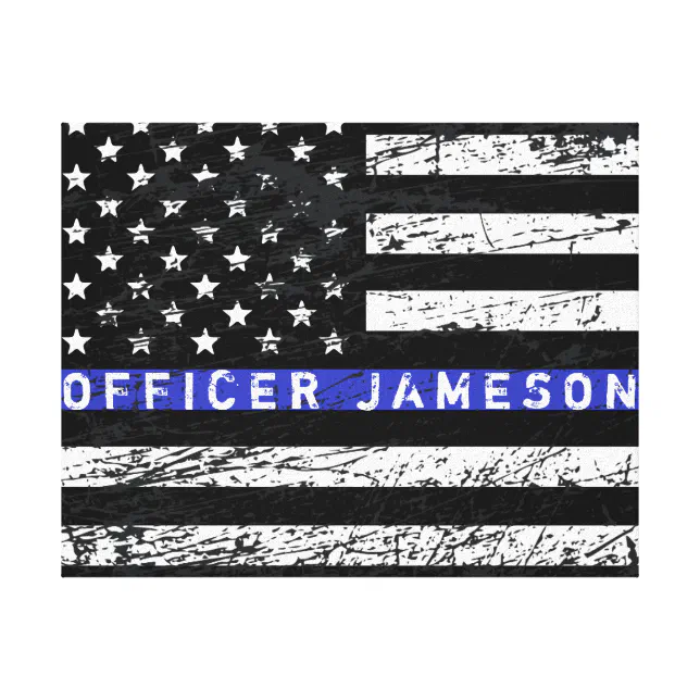 Thin Blue Line Canvas Print | Zazzle