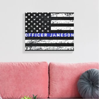 Thin Blue Line Canvas Print | Zazzle
