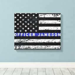 Thin Blue Line Canvas Print | Zazzle