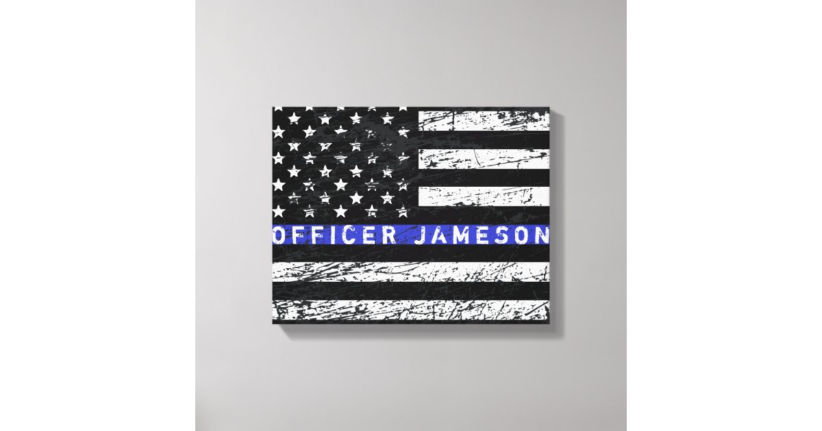 Thin Blue Line Canvas Print | Zazzle
