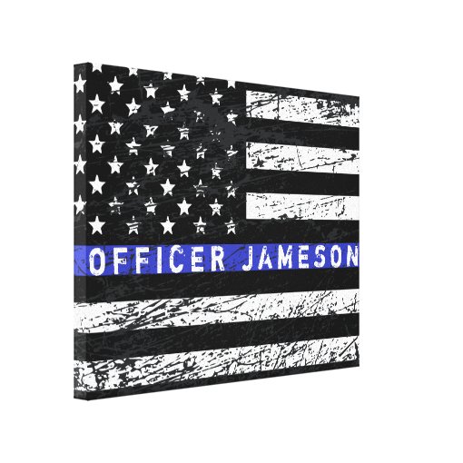 Thin Blue Line Canvas Print | Zazzle
