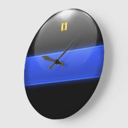Thin Blue Line Captain Insignia Rank Large Clock | Zazzle