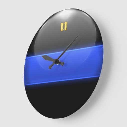 Thin Blue Line Captain Insignia Rank Large Clock | Zazzle