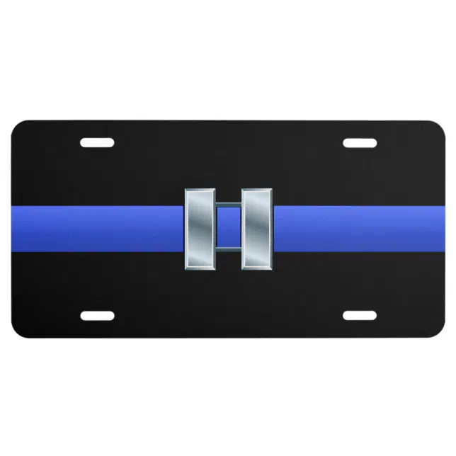 Thin Blue Line - Captain Rank Insignia License Plate | Zazzle