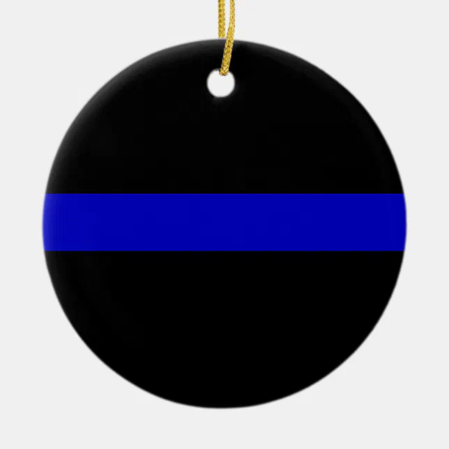 Thin Blue Line Ceramic Ornament | Zazzle