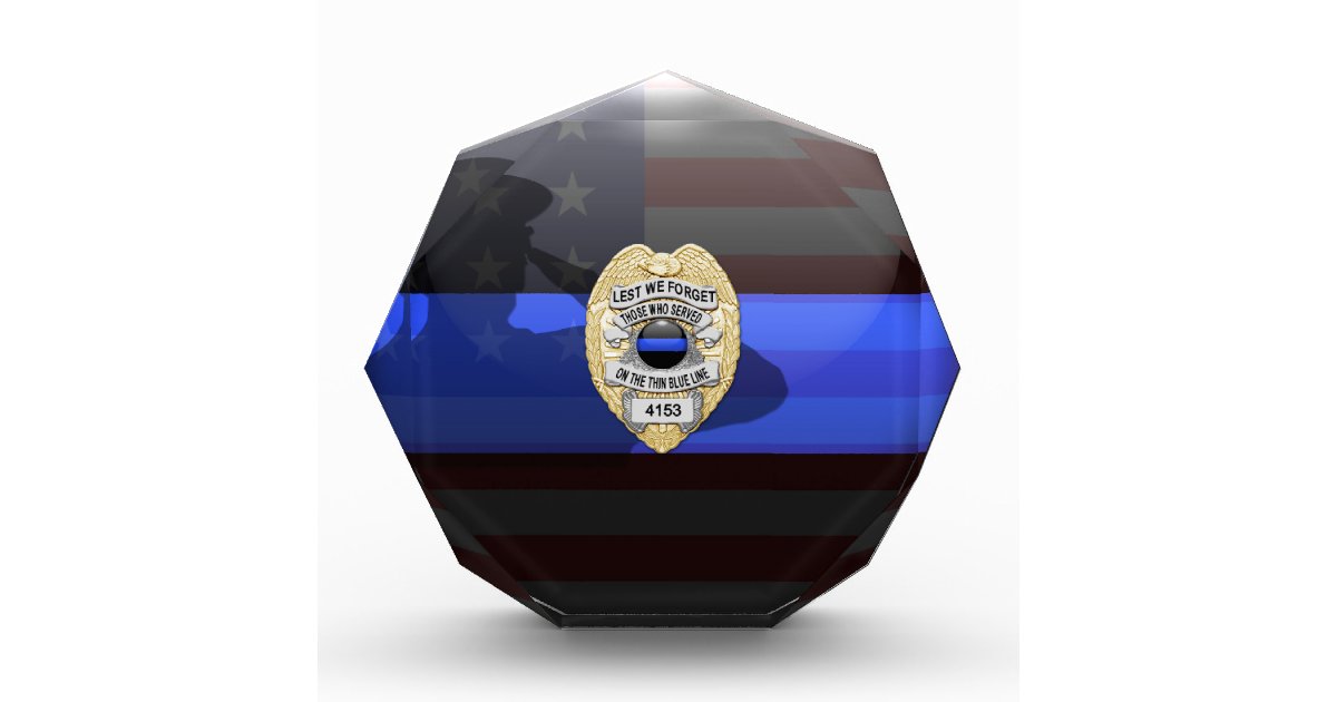 Thin Blue Line - Custom Badge 4153 Award | Zazzle