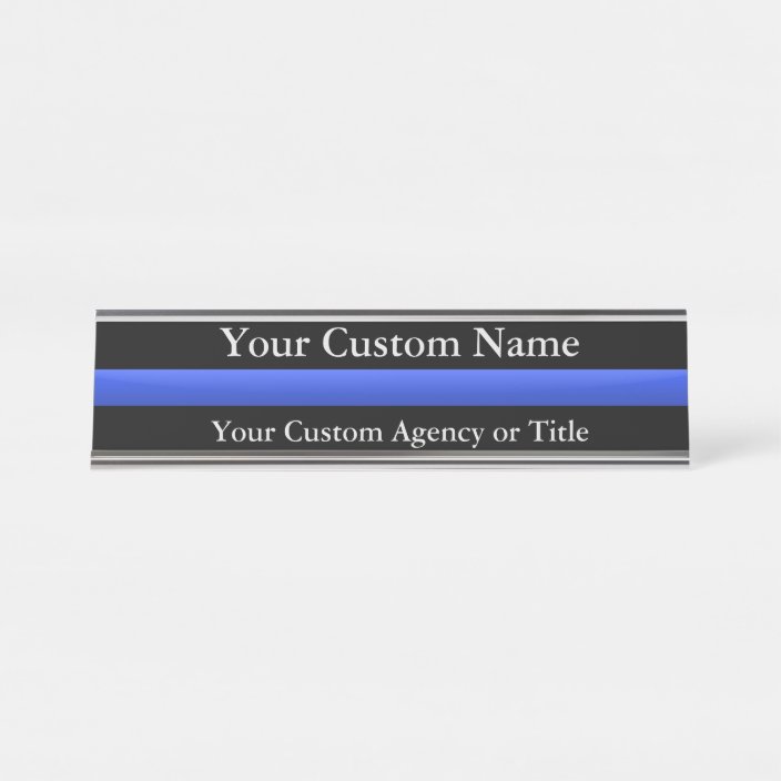 Thin Blue Line Custom Desk Name Plate | Zazzle.com