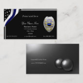 Thin Blue Line Custom Flag and Badge Business Card | Zazzle