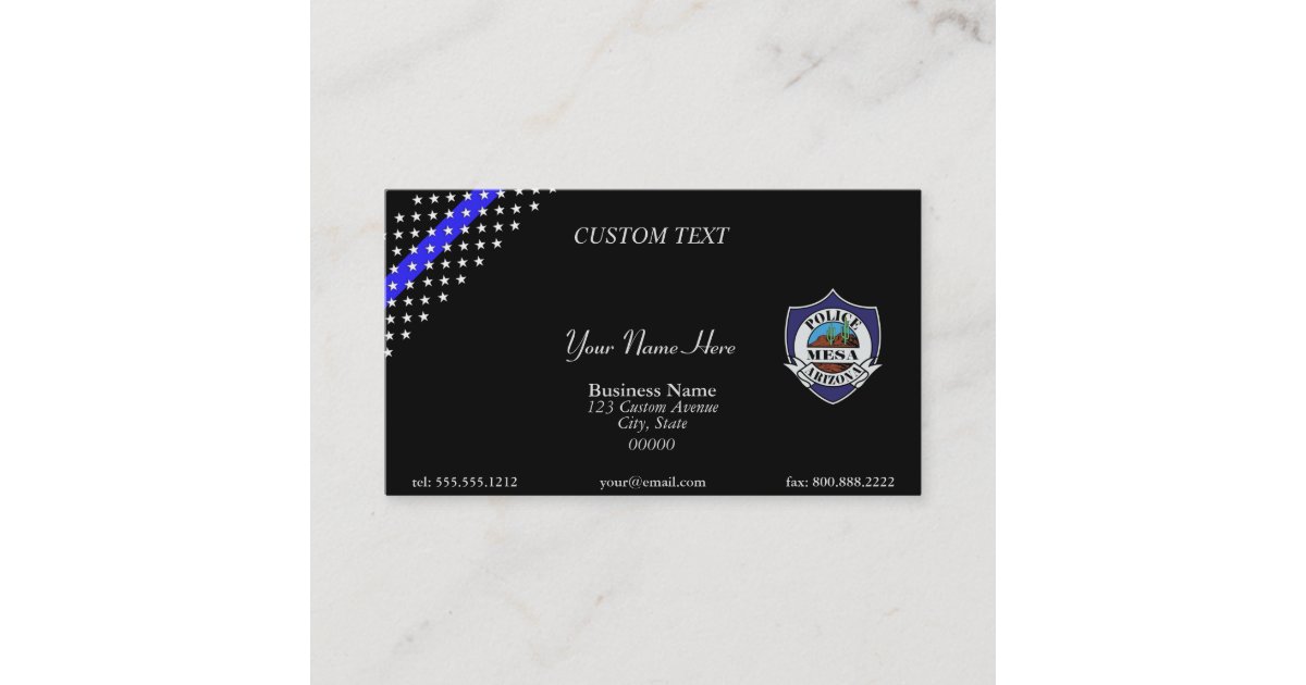 Thin Blue Line Custom Patch Business Card | Zazzle