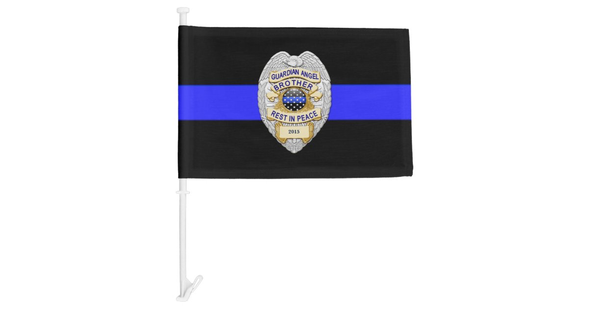 Thin Blue Line Custom Police Memorial Funeral Flag | Zazzle