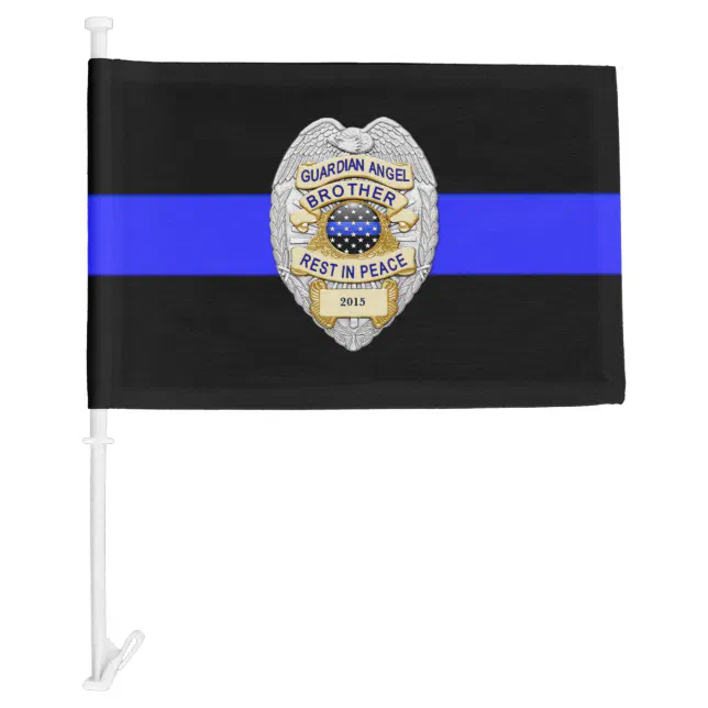 Thin Blue Line Custom Police Memorial Funeral Flag | Zazzle