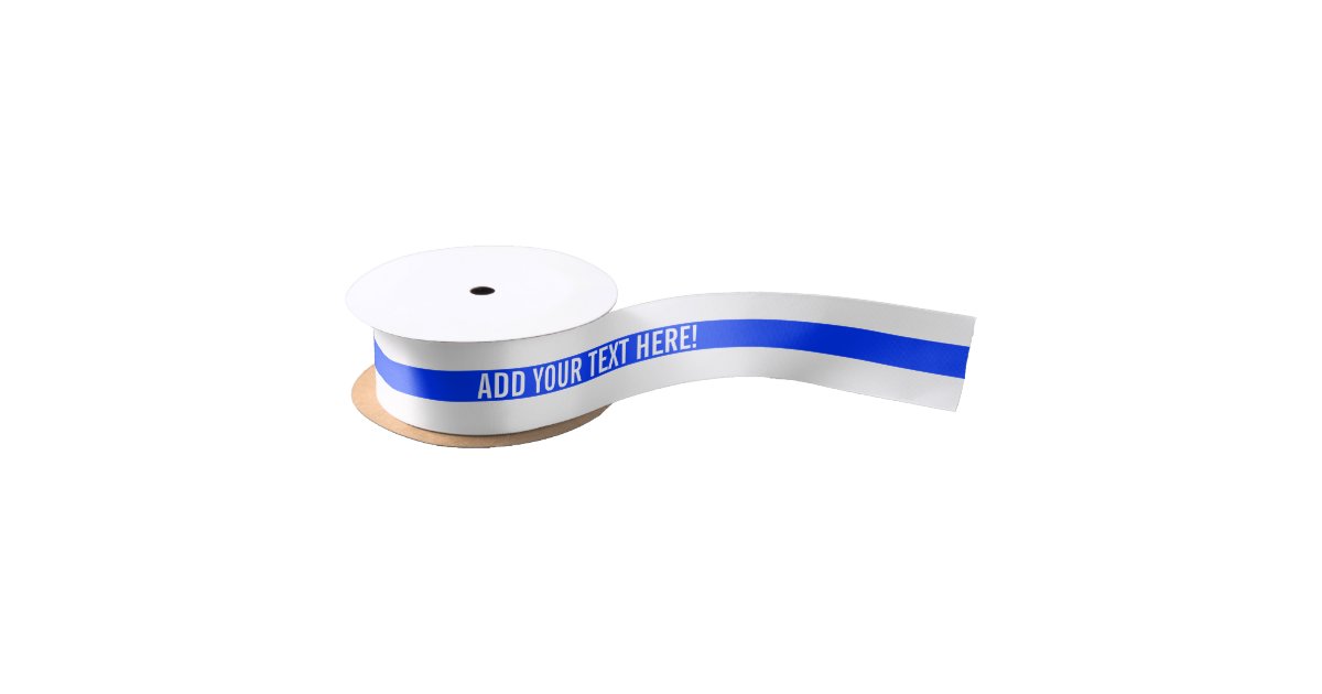 Thin Blue Line Custom White Satin Ribbon | Zazzle