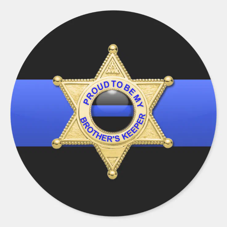 Thin Blue Line Deputy Badge Classic Round Sticker | Zazzle