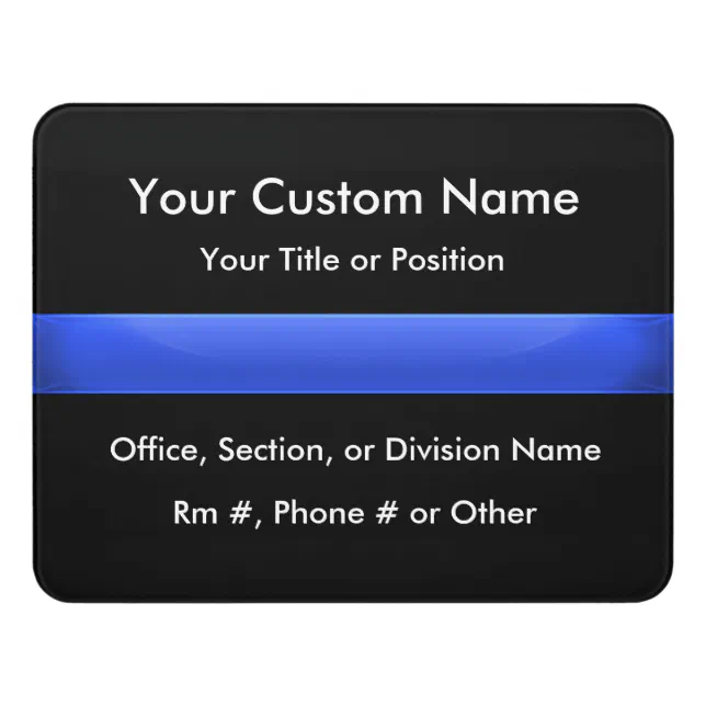 Thin Blue Line Door Sign | Zazzle