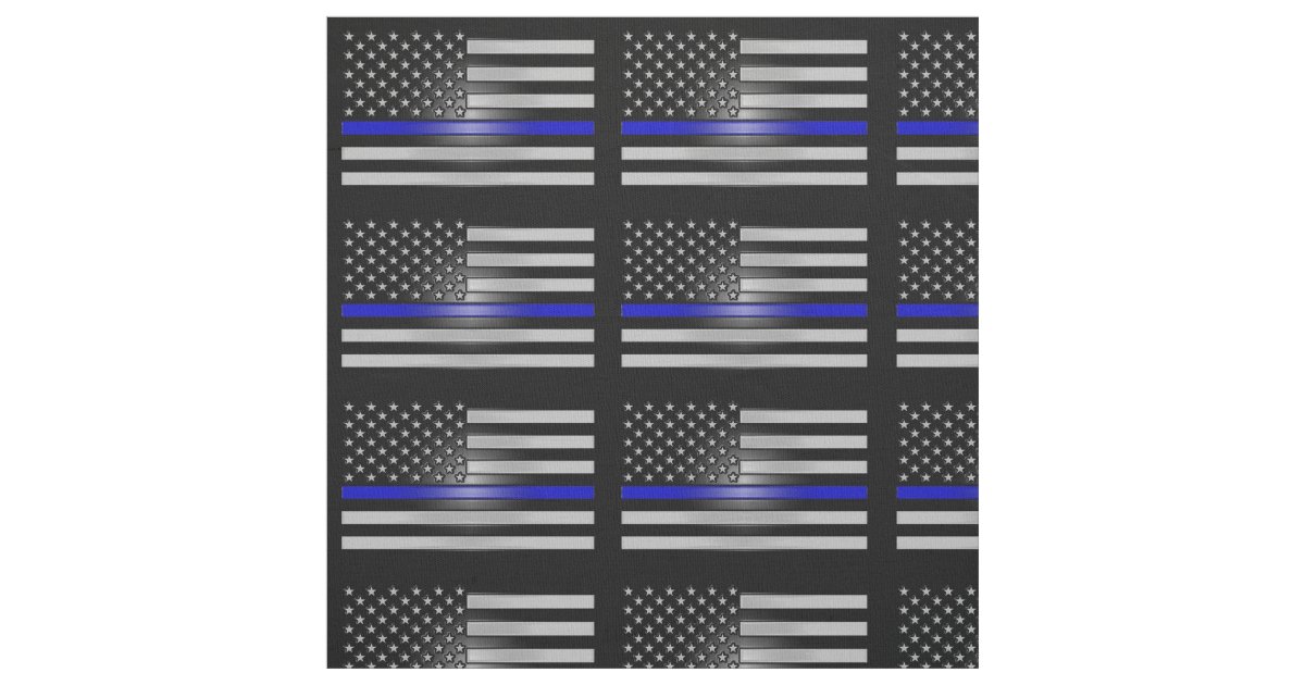 Thin blue line fabric | Zazzle