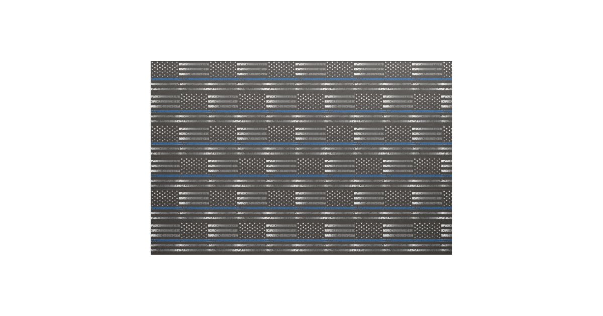 Thin Blue Line Fabric | Zazzle