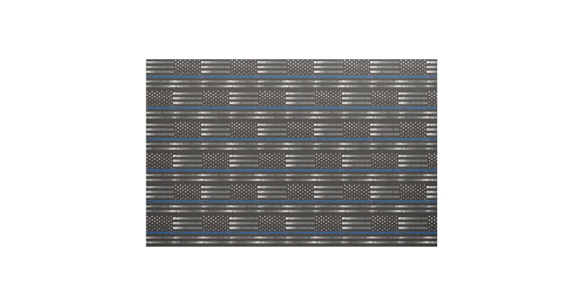 Thin Blue Line Fabric | Zazzle