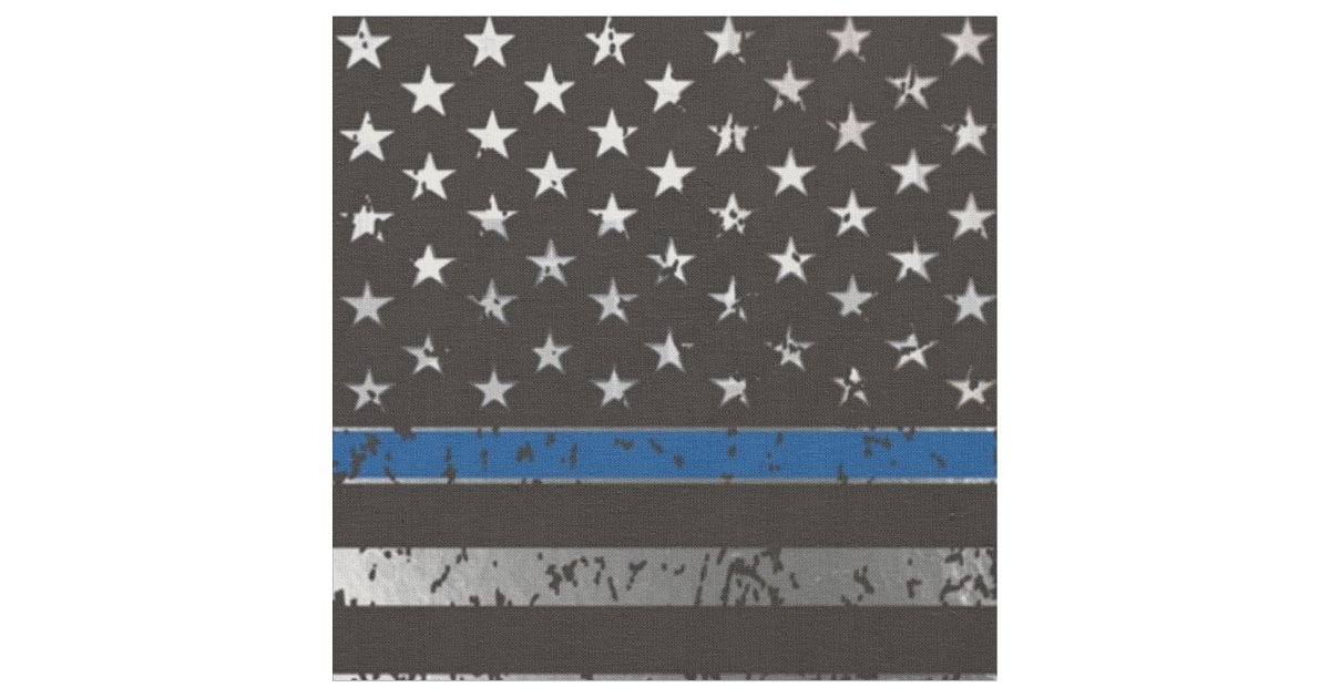 Thin Blue Line Fabric | Zazzle