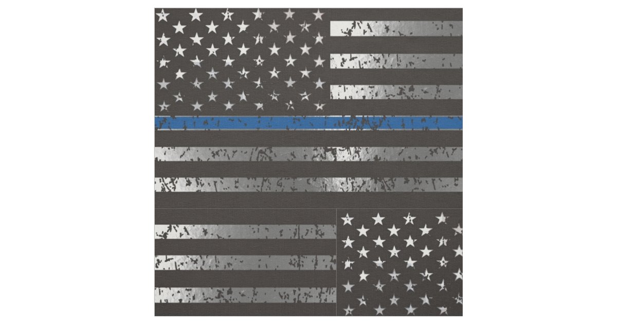 Thin Blue Line Fabric | Zazzle