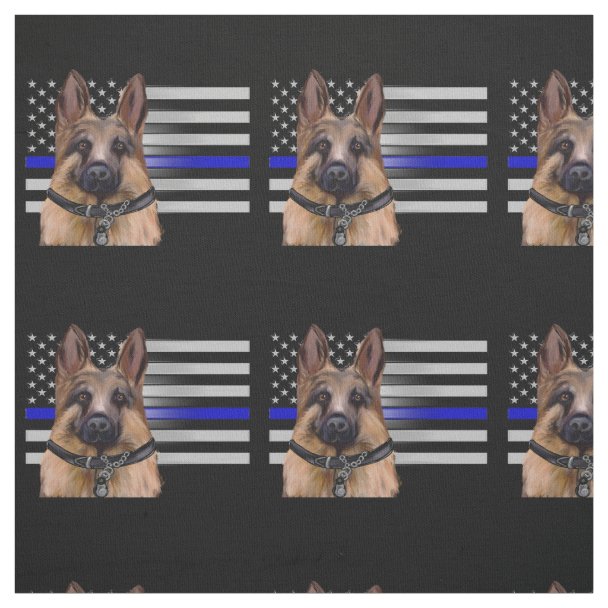 Thin blue line Flag Fabric | Zazzle