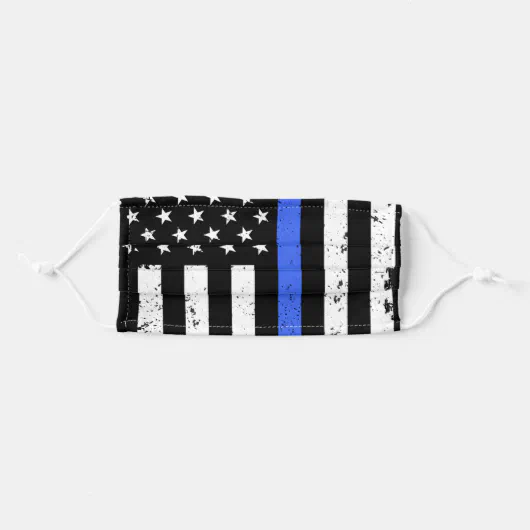 Thin Blue Line Face Mask, American Flag Mask | Zazzle