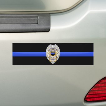Thin Blue Line Flag & Badge Bumper Sticker | Zazzle