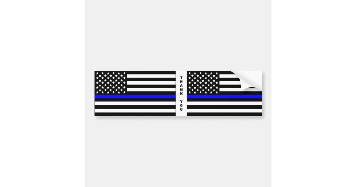 Thin Blue Line Flag Bumper Sticker | Zazzle