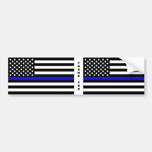 Thin Blue Line Flag Bumper Sticker | Zazzle