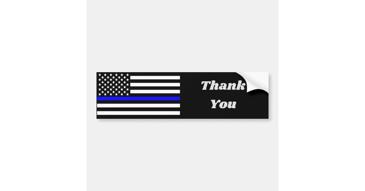 Thin Blue Line Flag Bumper Sticker | Zazzle