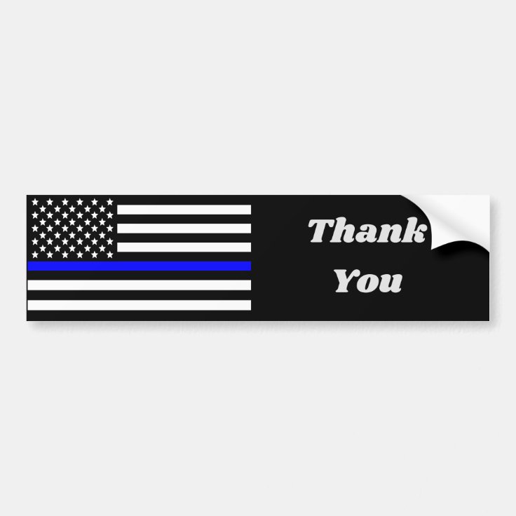 Thin Blue Line Flag Bumper Sticker | Zazzle
