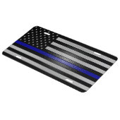 Thin Blue Line Flag Edged License Plate | Zazzle