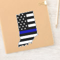 Thin Blue Line Flag Indiana Sticker | Zazzle