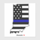 Thin Blue Line Flag Indiana Sticker | Zazzle