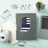 Thin Blue Line Flag Indiana Sticker | Zazzle