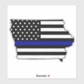 Thin Blue Line Flag Iowa Sticker | Zazzle
