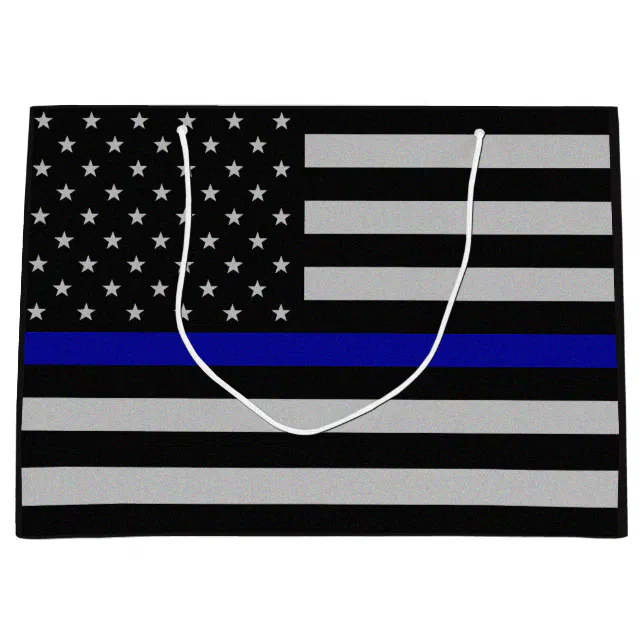 Thin Blue Line Flag Large Gift Bag | Zazzle