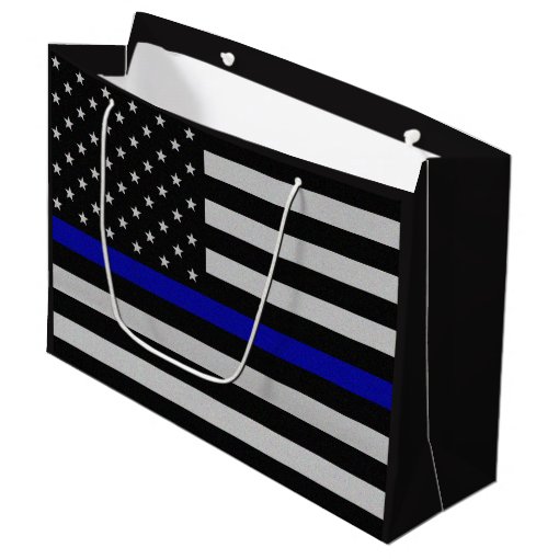 Thin Blue Line Flag Large Gift Bag | Zazzle