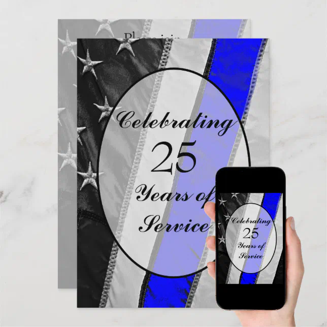 Thin Blue Line Flag Law Enforcement Retirement Invitation | Zazzle