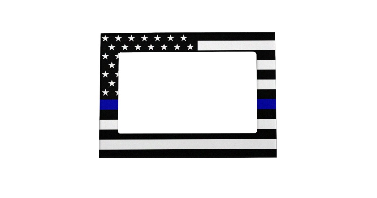 Thin Blue Line Flag Magnetic Frame | Zazzle