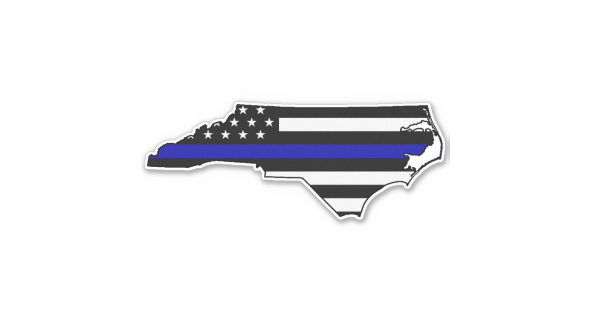 Thin Blue Line Flag North Carolina Sticker | Zazzle