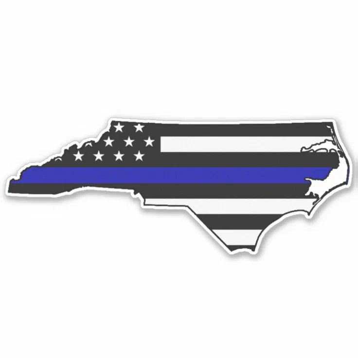 Thin Blue Line Flag North Carolina Sticker | Zazzle