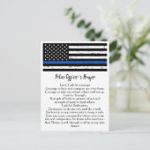 Thin Blue Line Flag Police Officer Prayer Postcard | Zazzle